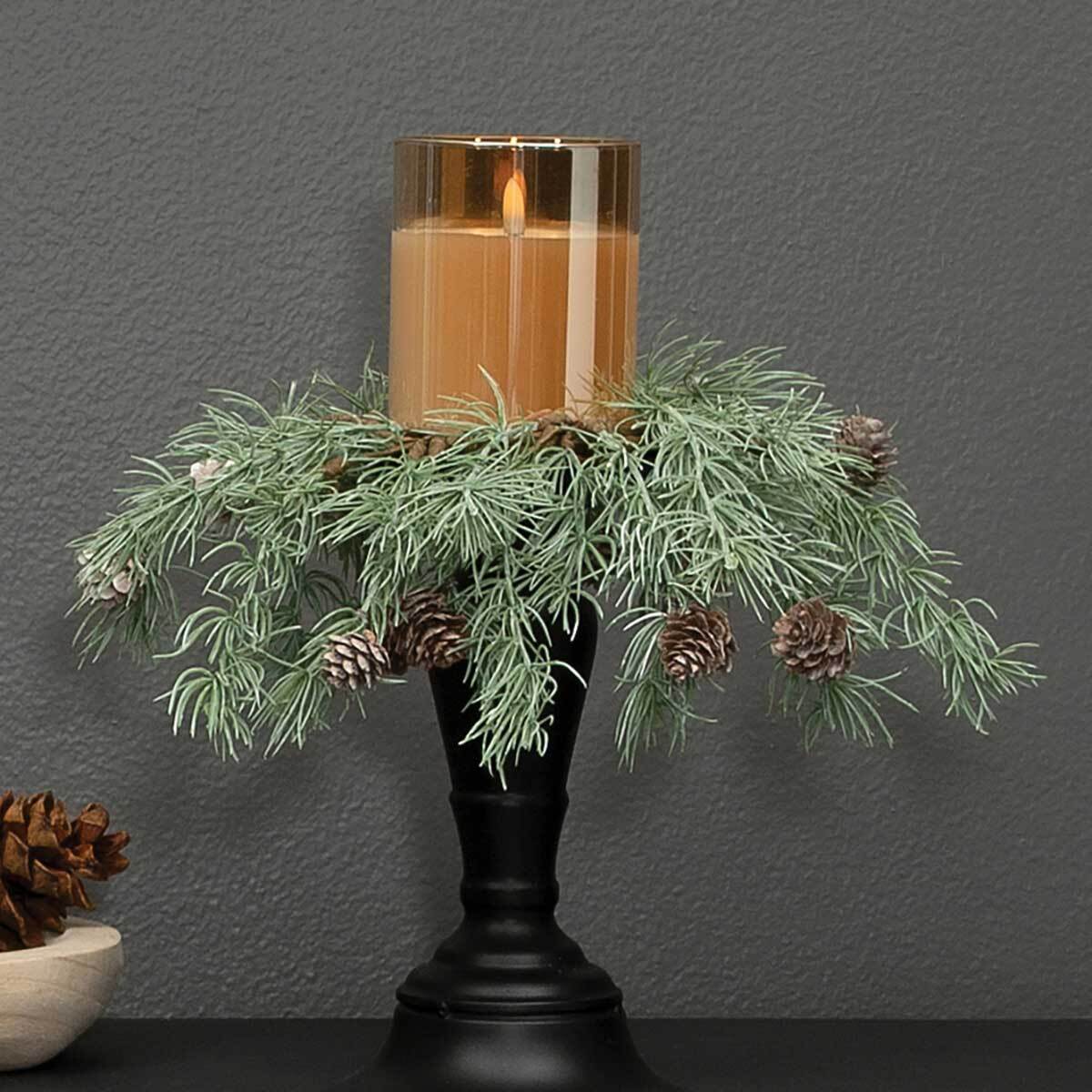 14” Weeping Pine Candle Ring | Buckeye Craft & Home Decor